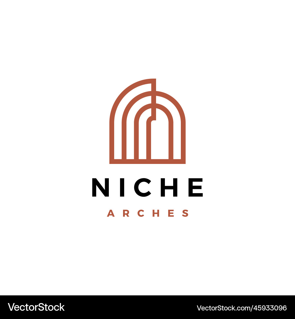 Niche door house window shape logo icon Royalty Free Vector