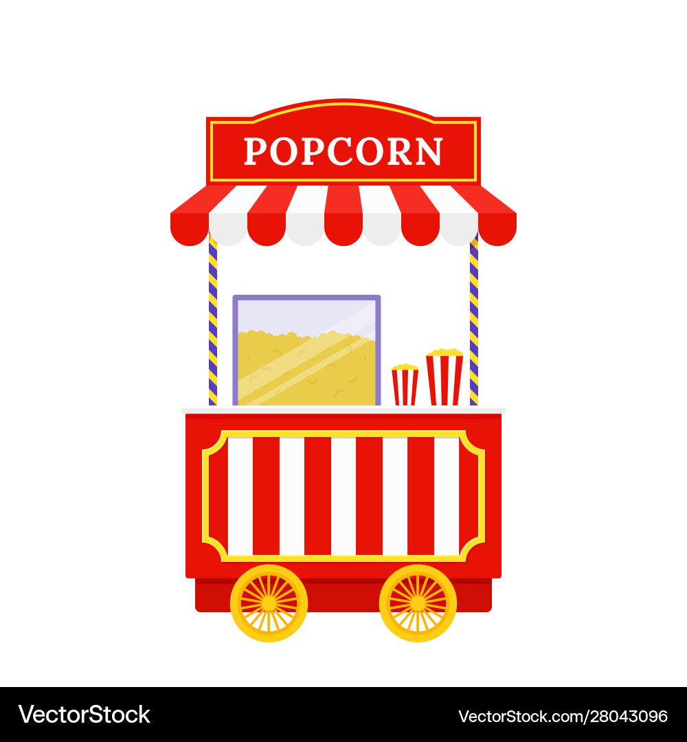 Popcorn Cart Food Truck Cinema Show Corn Van Wheels Fairground Design ...