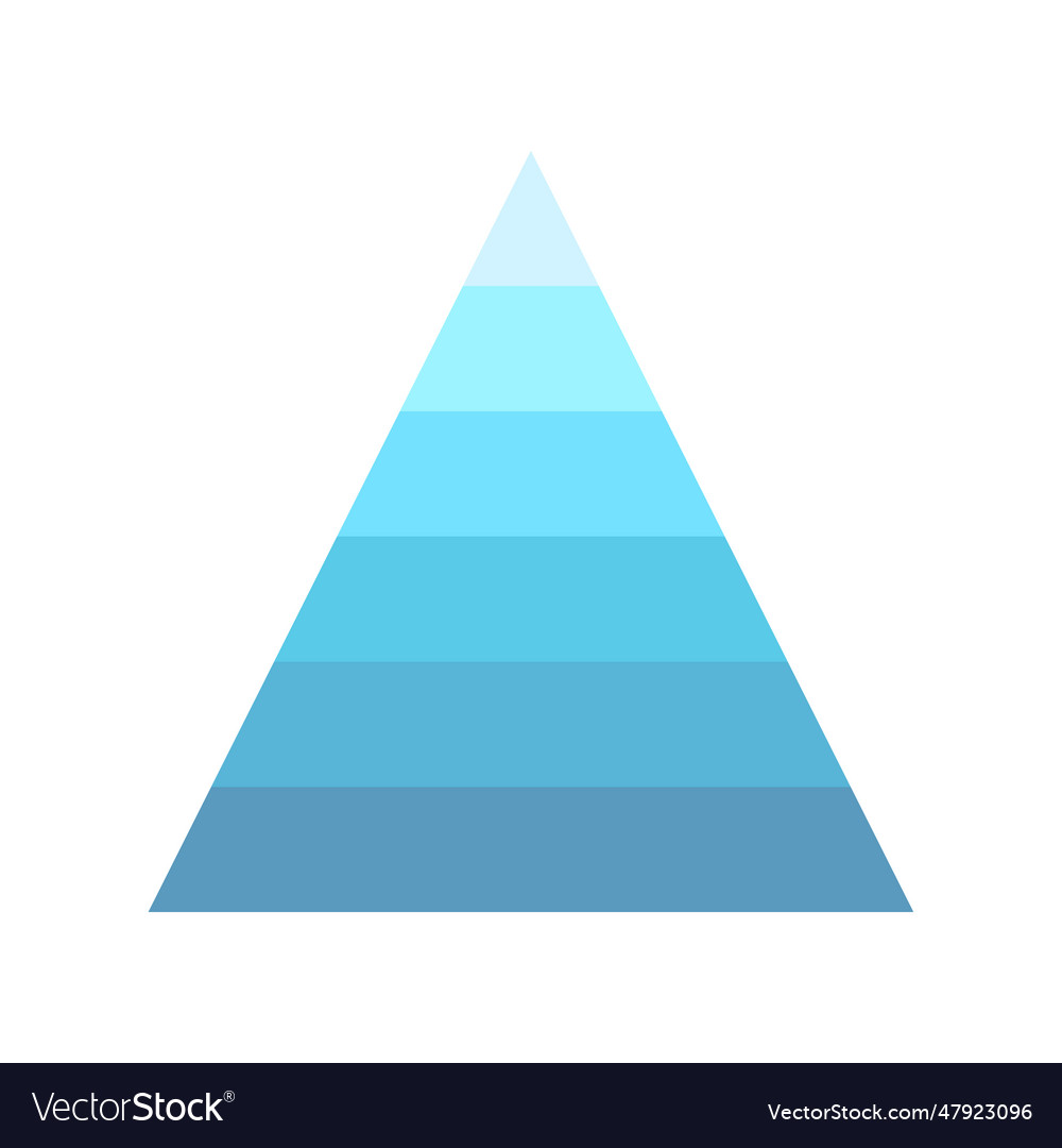 Pyramid infographic template blue triangle data Vector Image