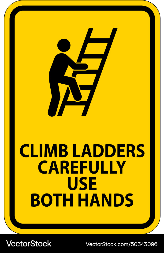 Safety first sign climb ladders carefully use Vector Image