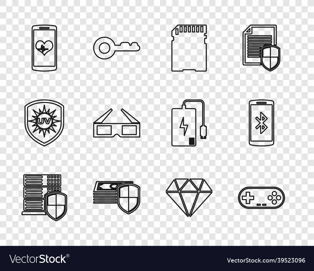 Set line server with shield gamepad sd card Vector Image
