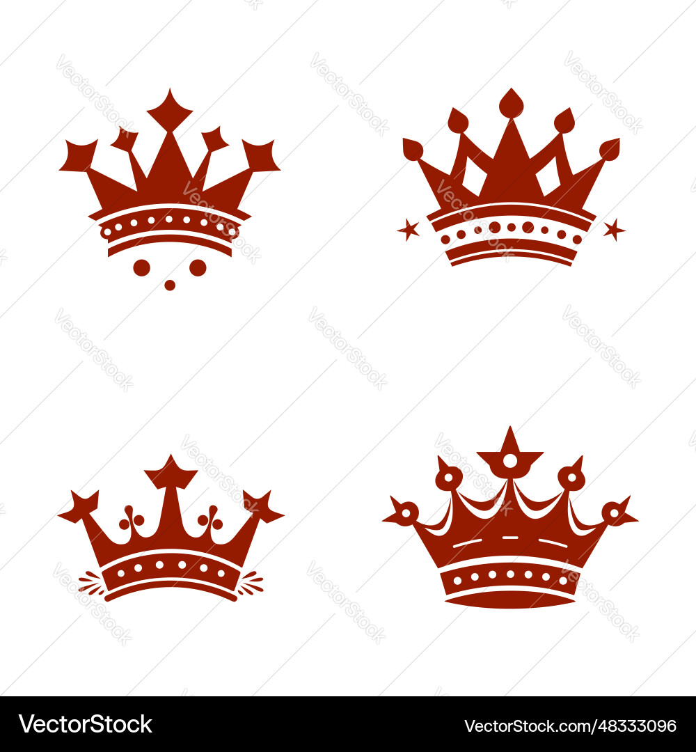 Set of crown design on white background Royalty Free Vector