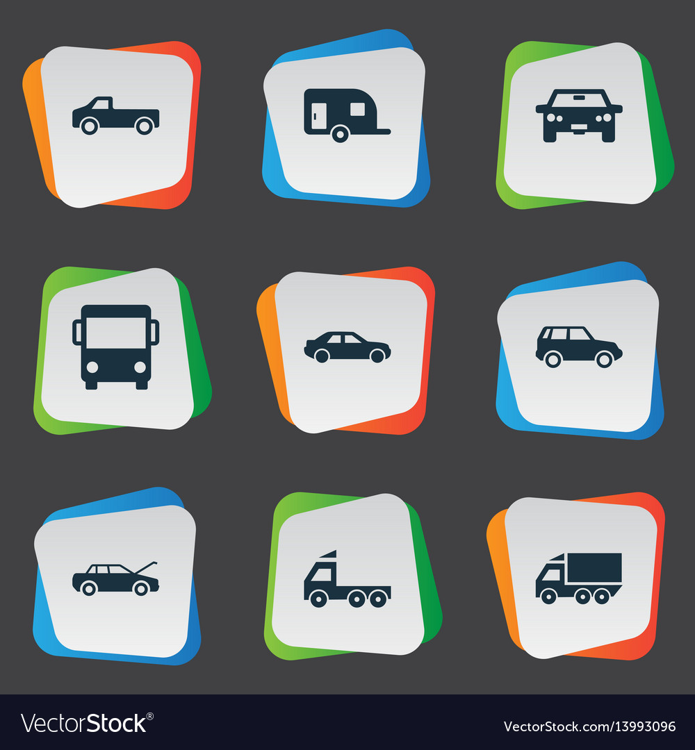 Set of simple auto icons Royalty Free Vector Image