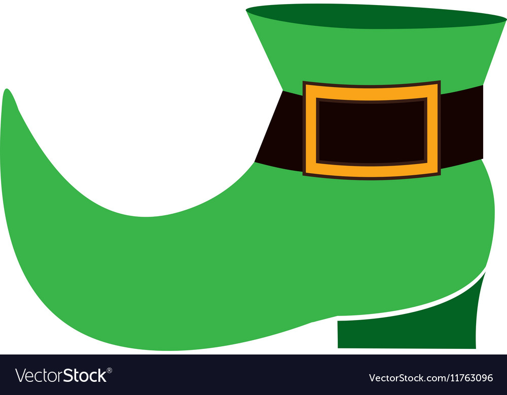 Silhouette Colorful With Leprechaun Shoe Vector Image