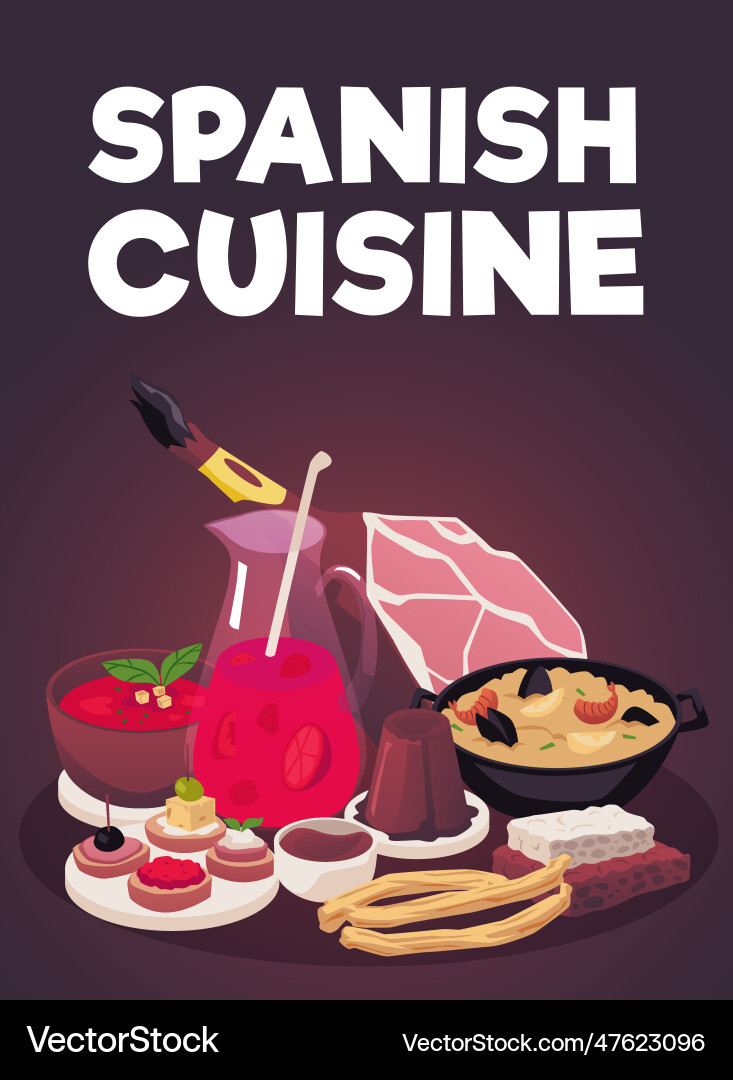 Spanish cuisine banner or menu card design Vector Image
