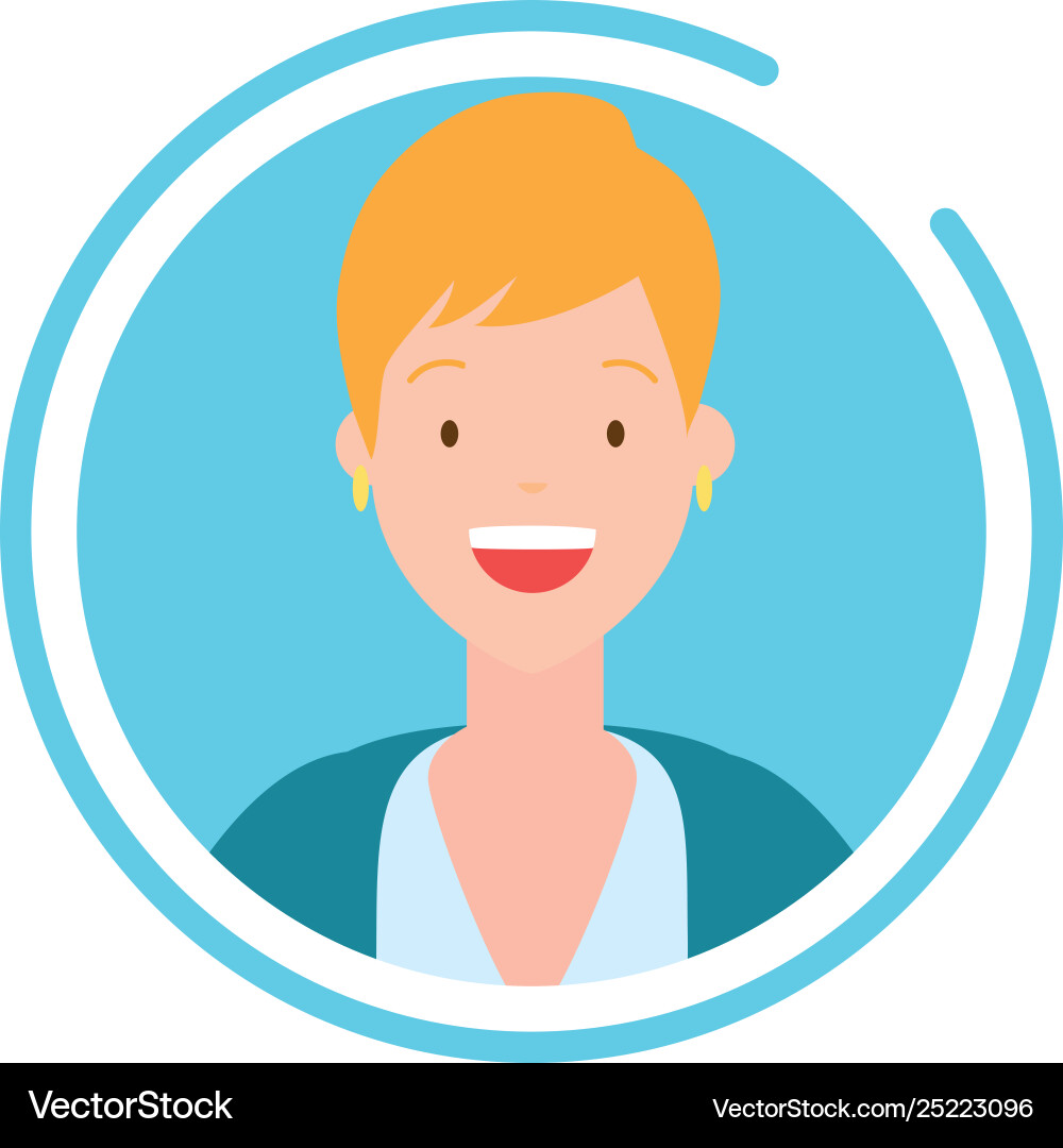 Woman portrait round icon Royalty Free Vector Image