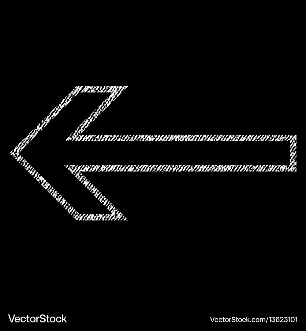 Arrow left fabric textured icon Royalty Free Vector Image