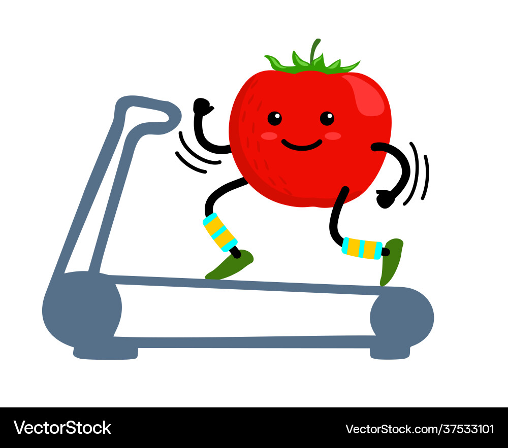 Cartoon tomato character running or jogging Vector Image