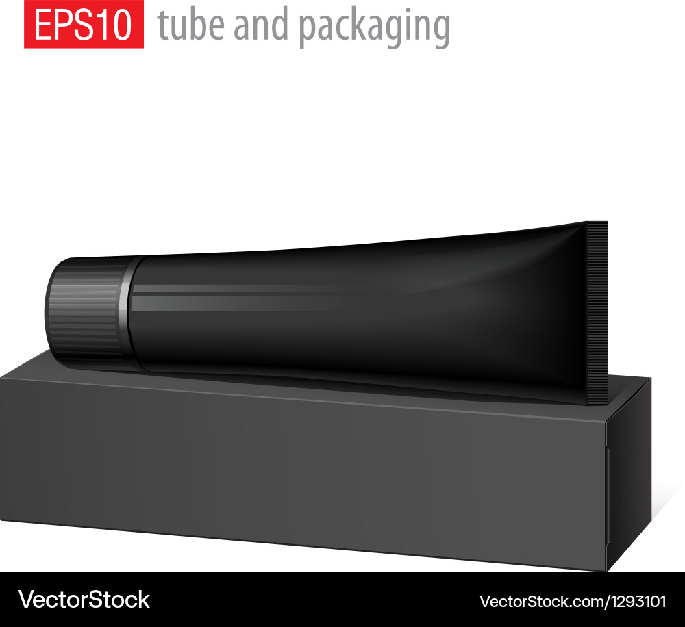 Cool realistic white tube and packaging with wide Vector Image