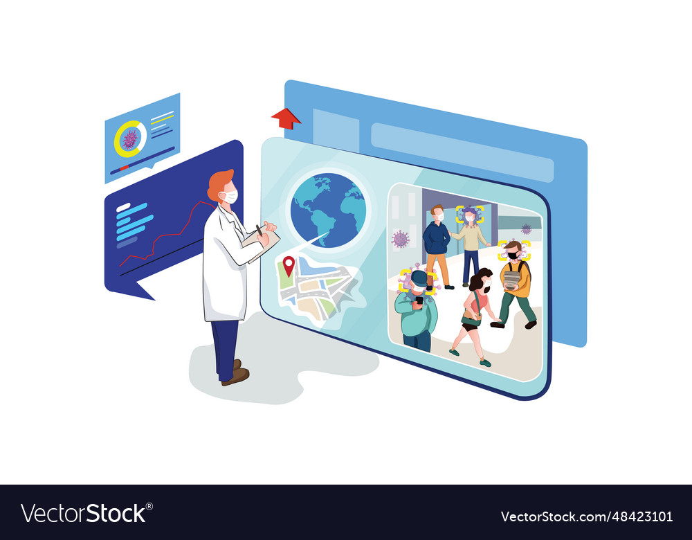 Corona virus suspect tracking Royalty Free Vector Image Corona virus suspect tracking Royalty Free Vector Image