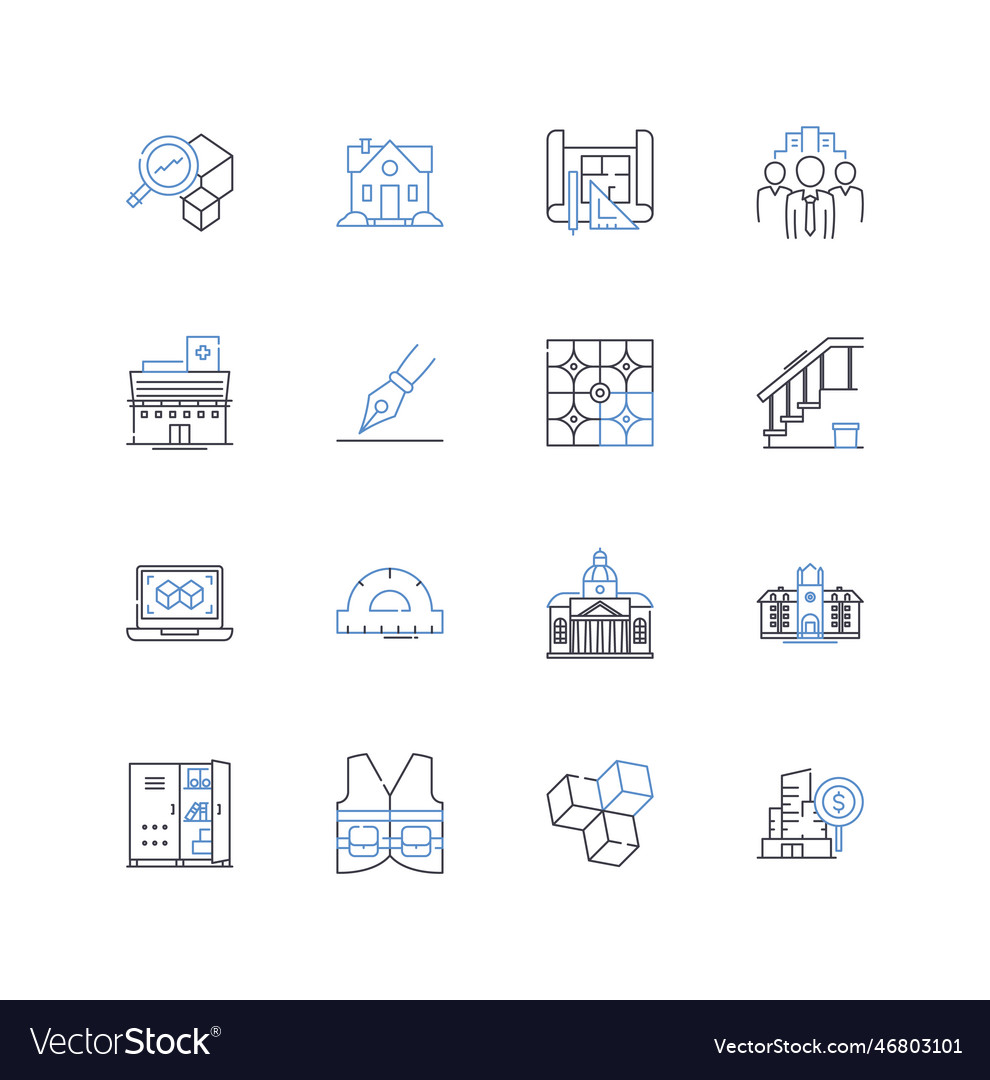 Crafting supplies line icons collection glitter Vector Image