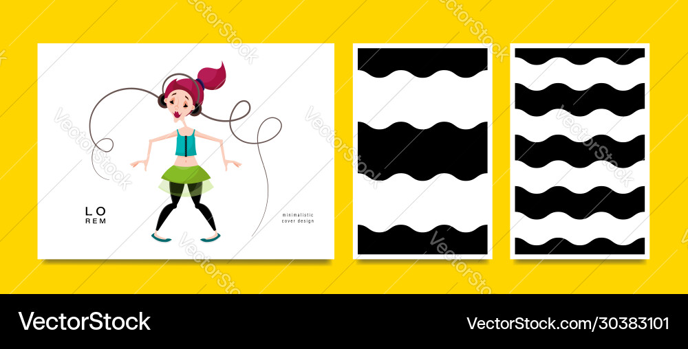 Creative cards female body parts and pattern set Vector Image
