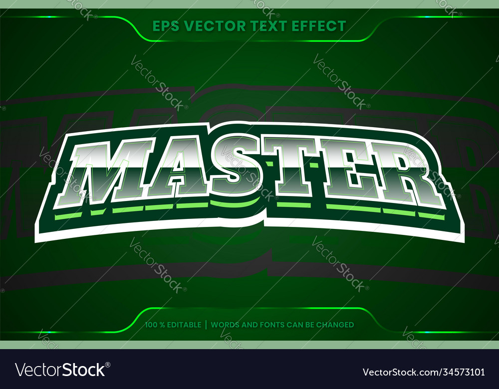 Editable text effect - master style mockup Vector Image