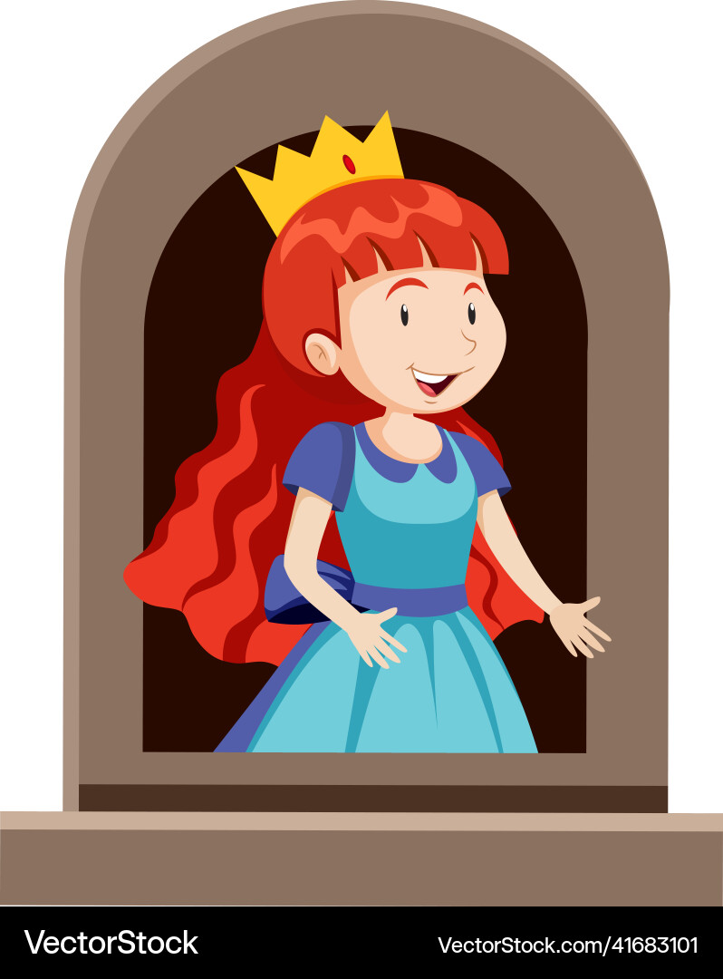 Fantasy princess character by the window on white Vector Image