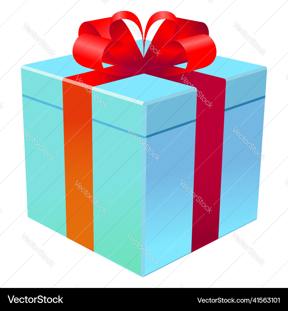 Gift box ribbon icon color logo 3d isometric Vector Image