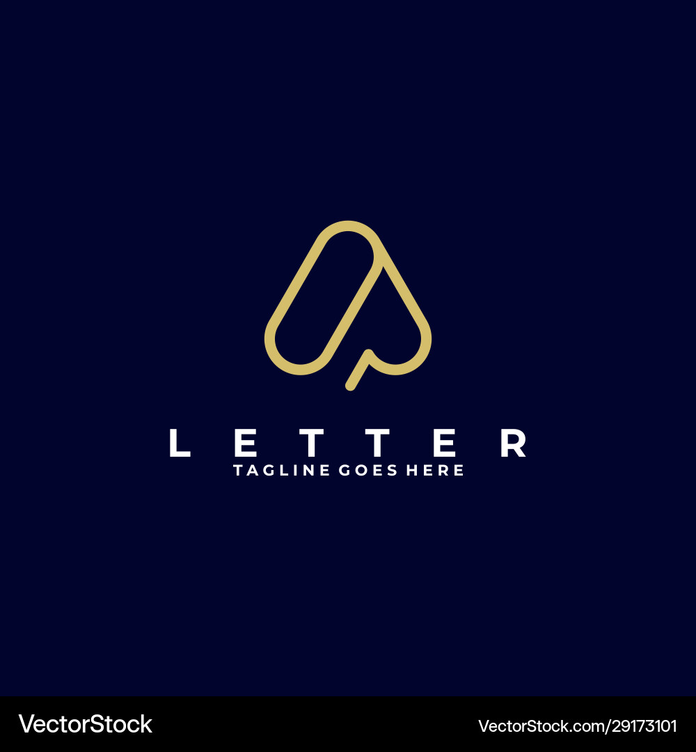 Logo abstract letter a line art style Royalty Free Vector