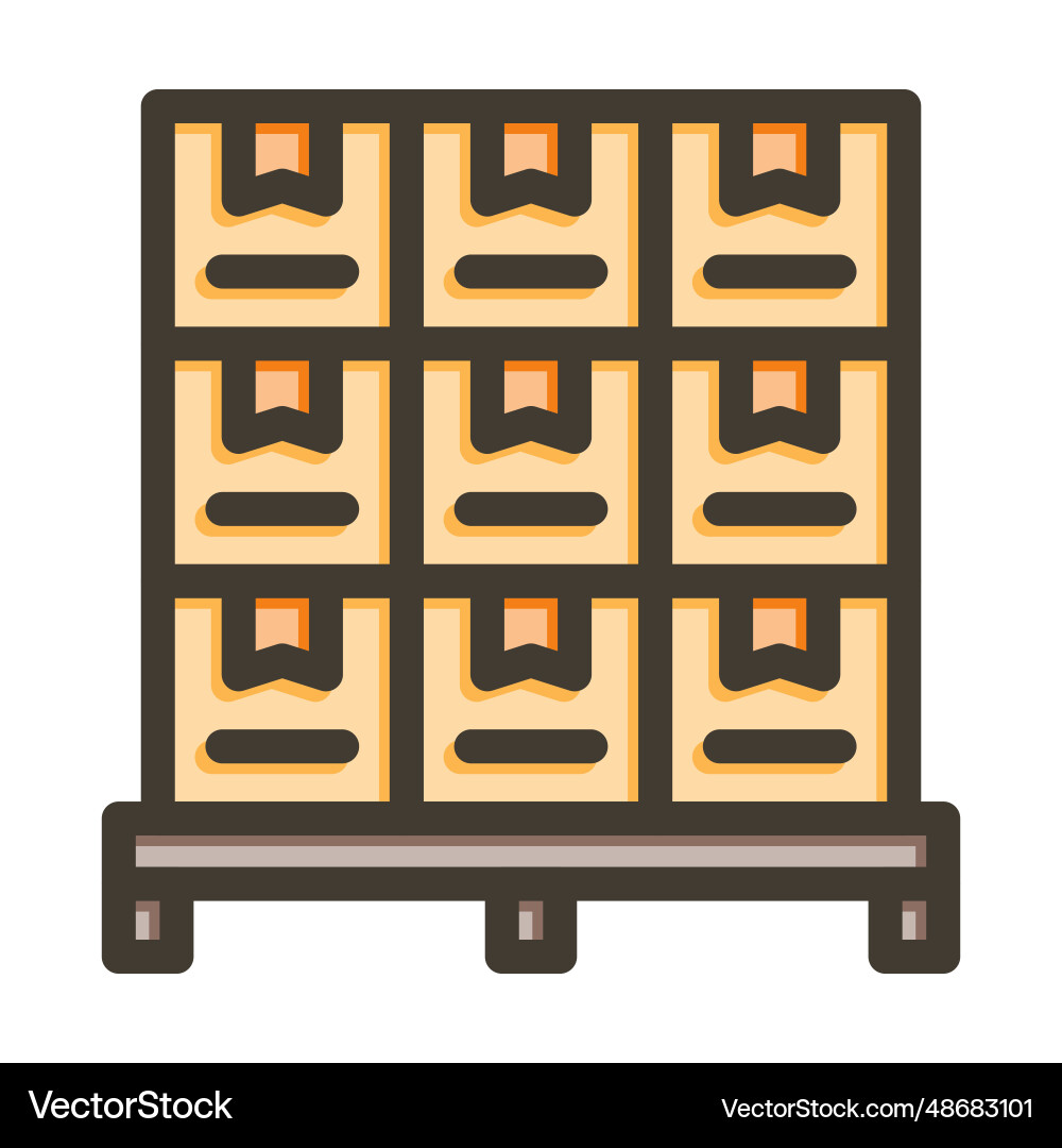 Pallet thick line filled colors icon for personal Vector Image