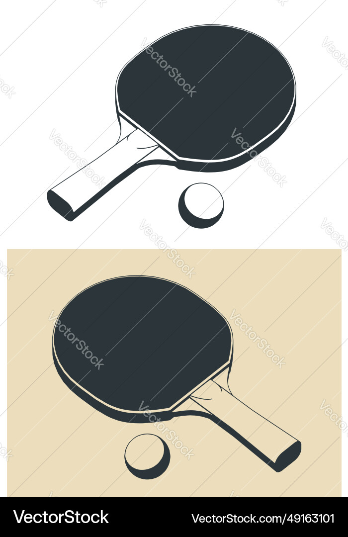 Racket and ball for table tennis Royalty Free Vector Image