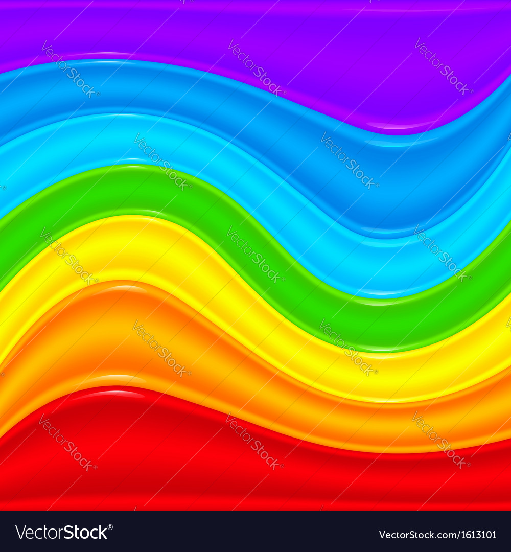Rainbow plastic waves abstract background Vector Image
