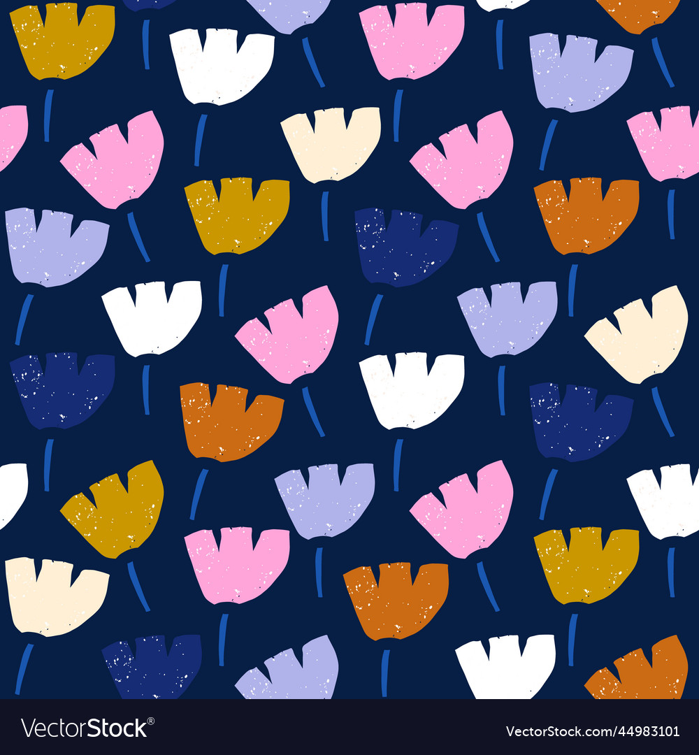 Seamless pattern with abstract creative flowers Vector Image