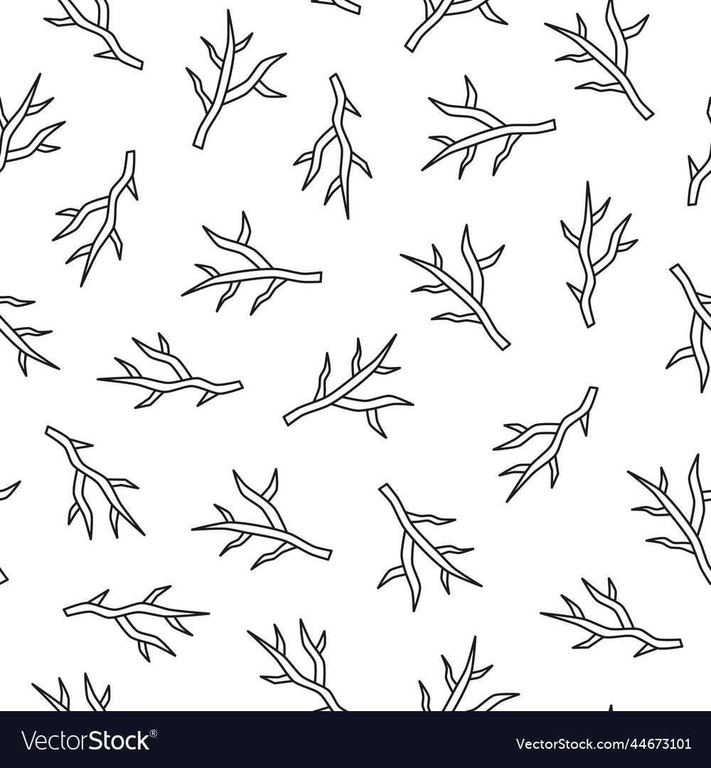 Seasonal seamless pattern with doodle tree Vector Image