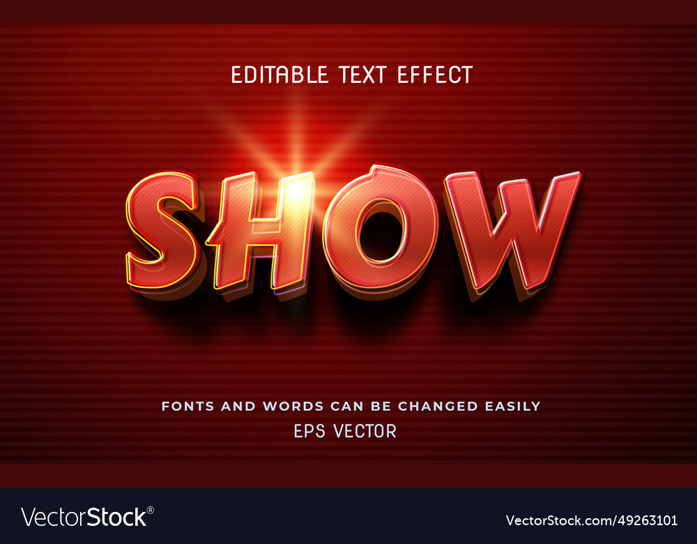 Show 3d editable text effect Royalty Free Vector Image
