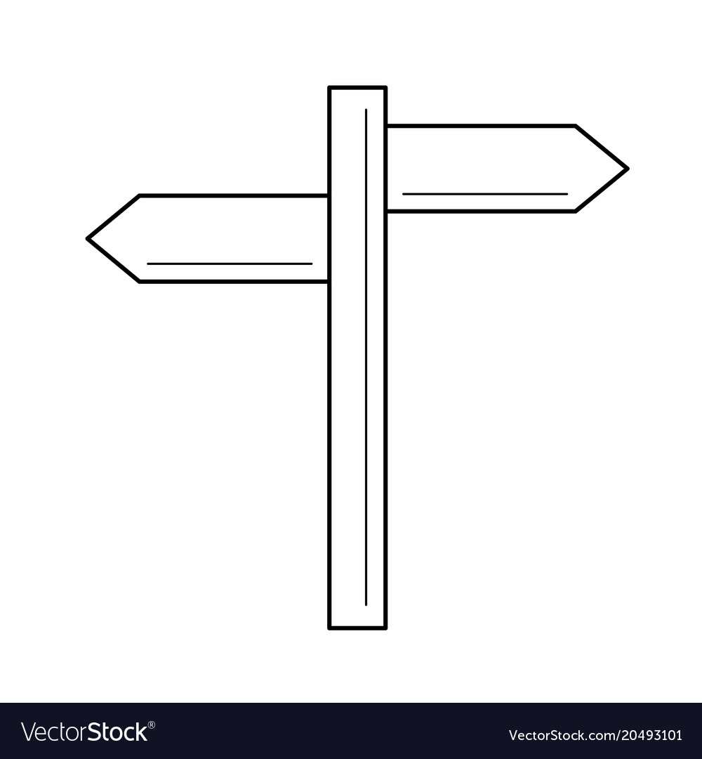 Signpost Line Icon Royalty Free Vector Image Vectorstock