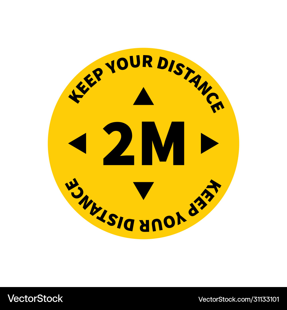 Social distancing footprint sign Royalty Free Vector Image