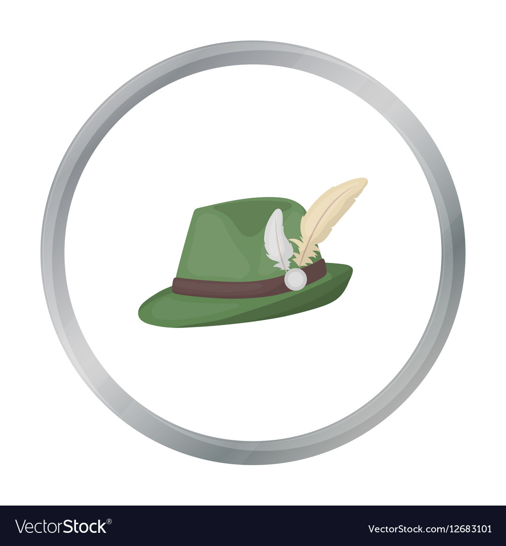 Tyrolean hat icon in cartoon style isolated Vector Image Tyrolean hat icon in cartoon style isolated Vector Image