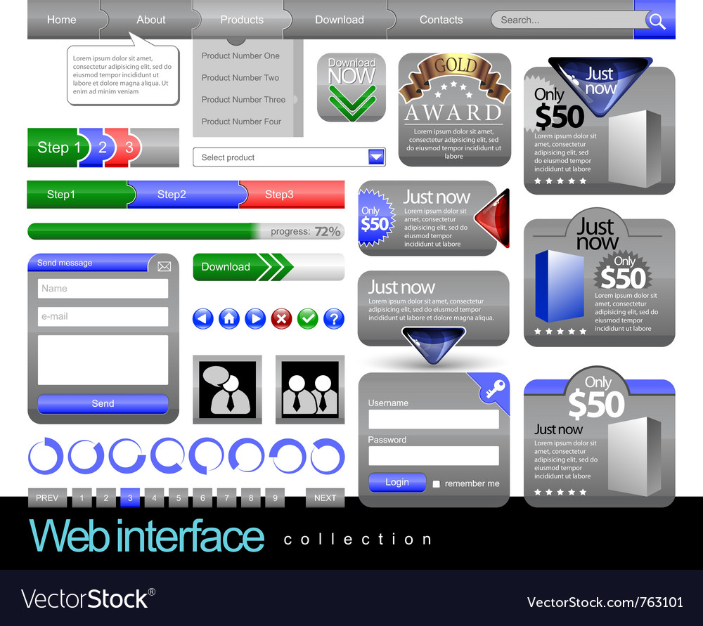 Web design element frame template Royalty Free Vector Image