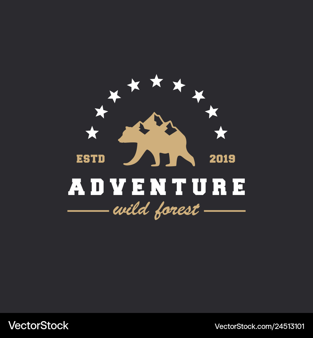 Wilderness and nature exploration vintage logo Vector Image