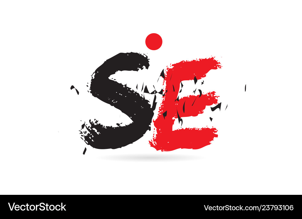 Alphabet letter combination se s e with grunge Vector Image
