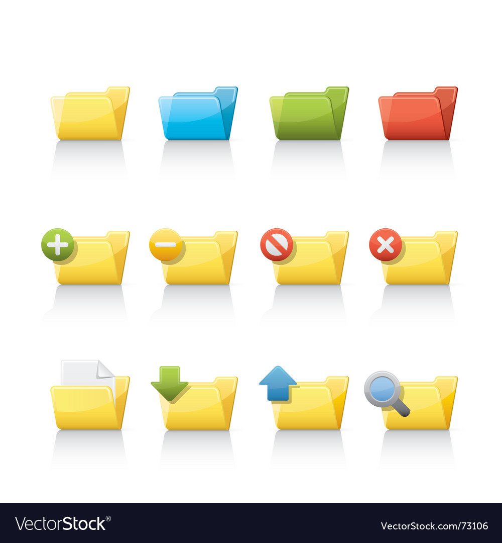 Aplication folders Royalty Free Vector Image - VectorStock