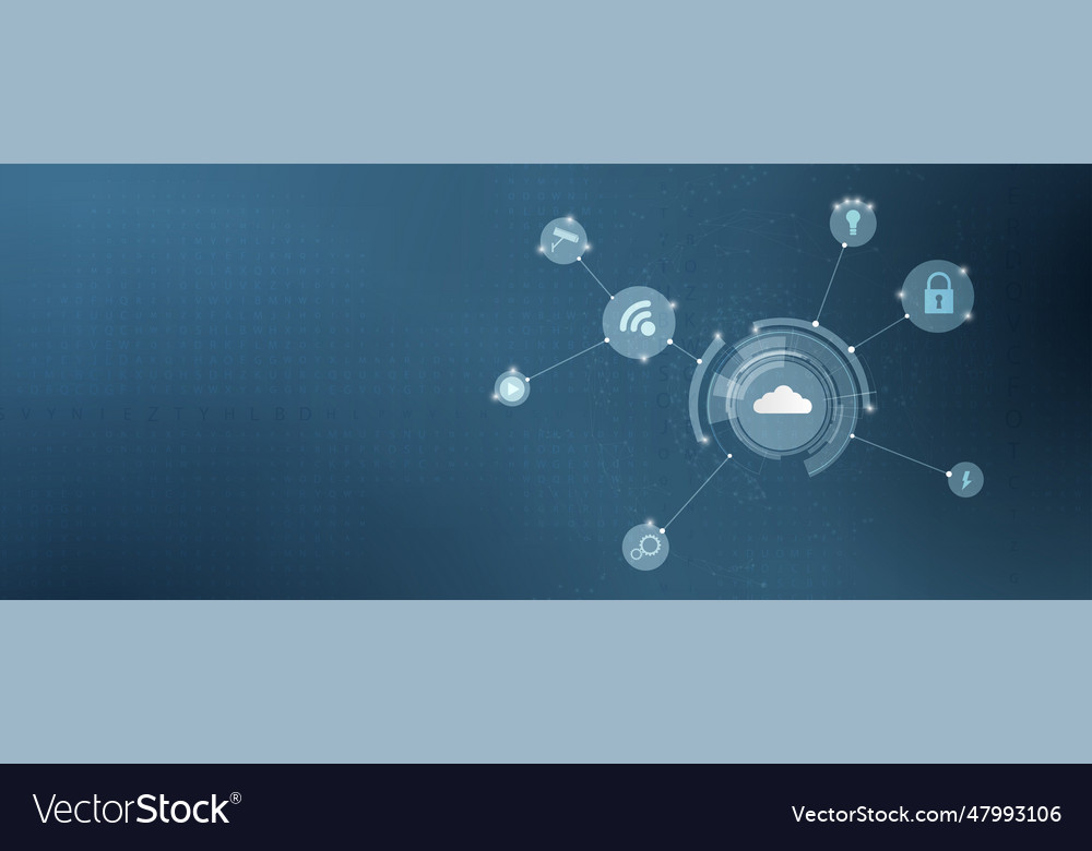 Cloud technology integrated digital web concept Vector Image