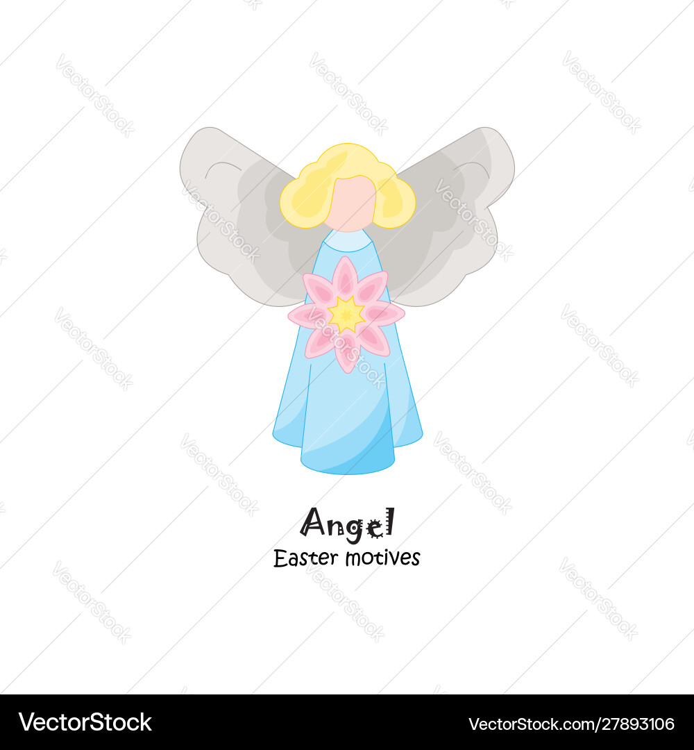 Color angel with a flower Royalty Free Vector Image