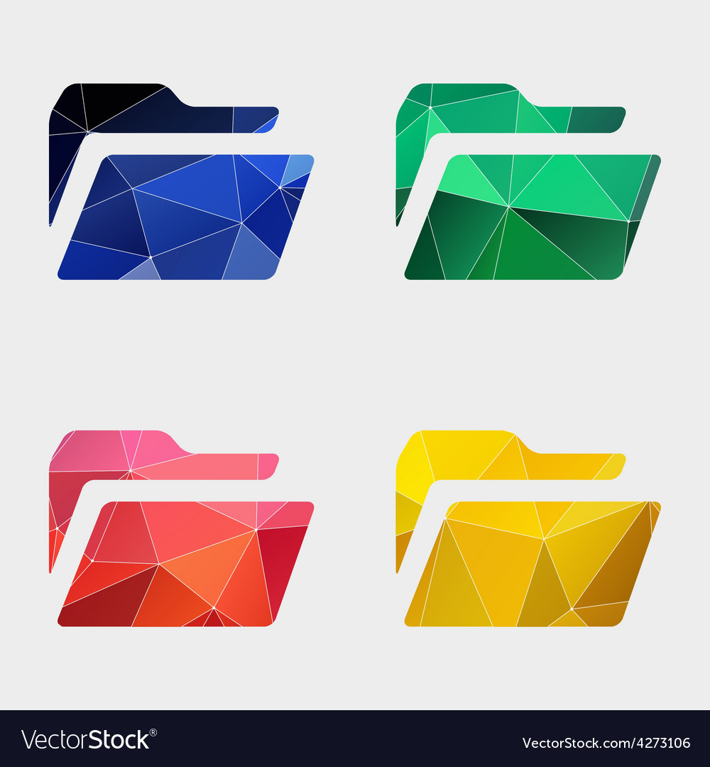 Folder icon abstract triangle Royalty Free Vector Image