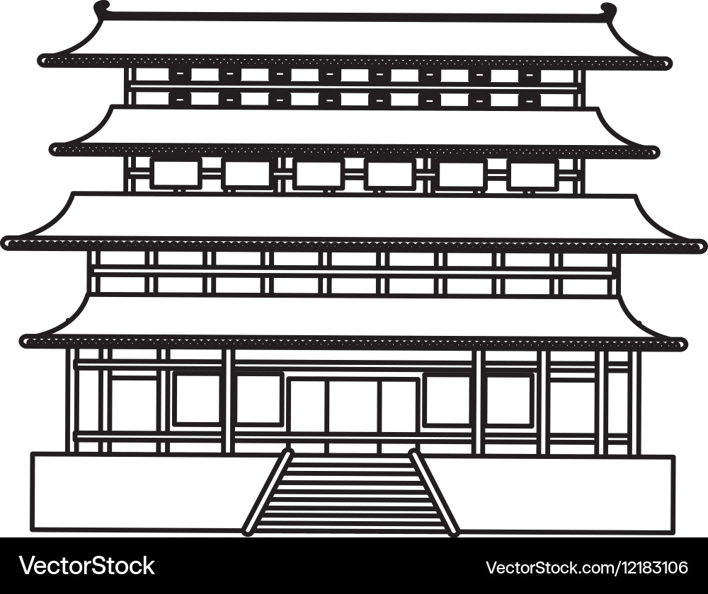 Japanese pagoda temple Royalty Free Vector Image