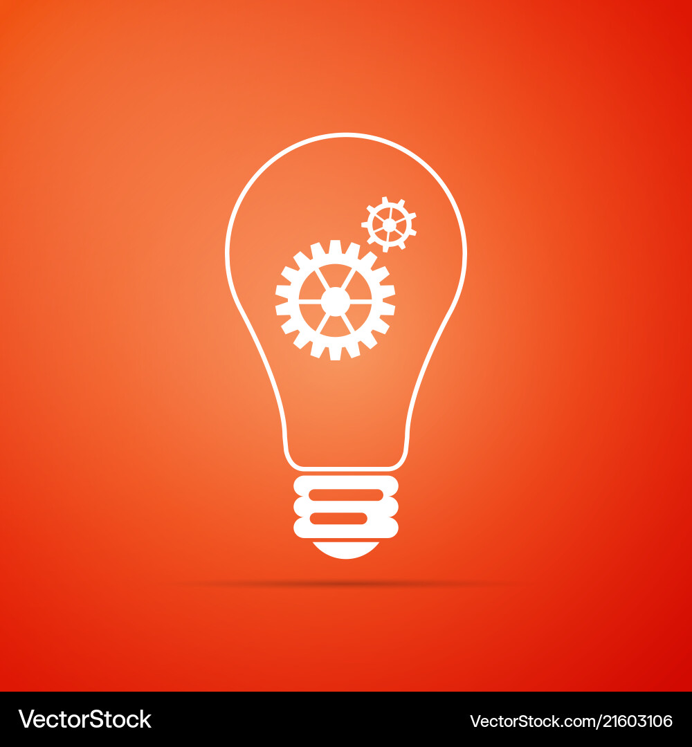Light lamp icon bulb with gears and cogs symbol Vector Image