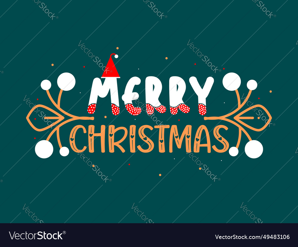 Merry christmas hand lettering Royalty Free Vector Image Merry christmas hand lettering Royalty Free Vector Image