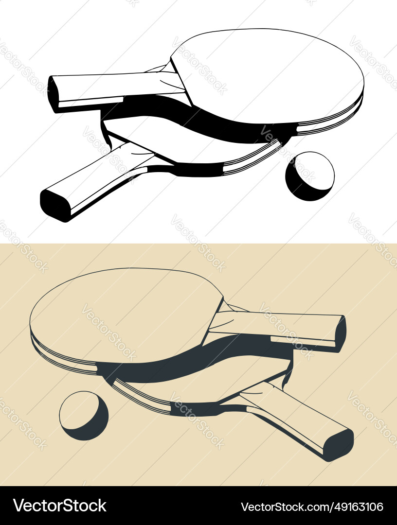 Rackets and ball for table tennis Royalty Free Vector Image