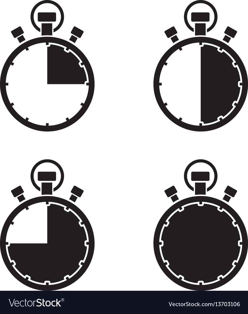 Stopwatch timer set Royalty Free Vector Image - VectorStock