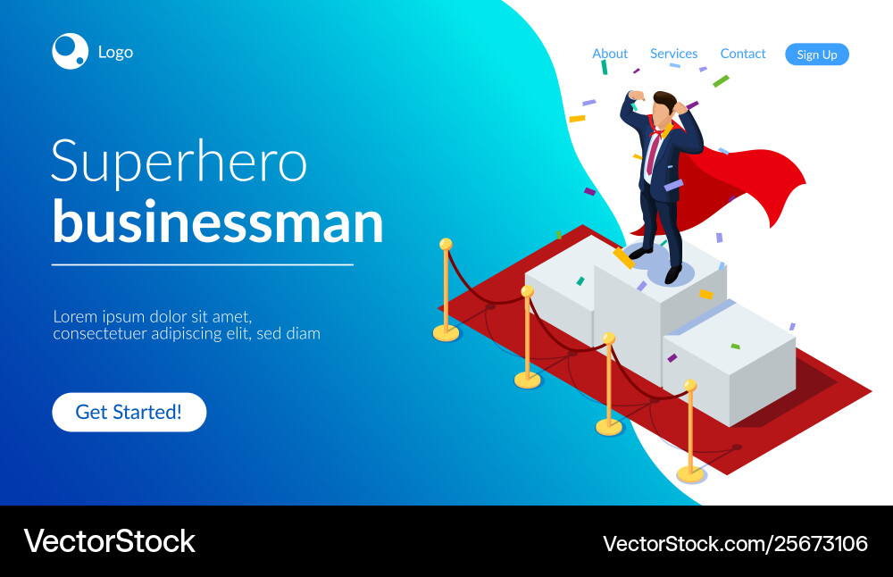 Superhero businessman or manager concept Vector Image