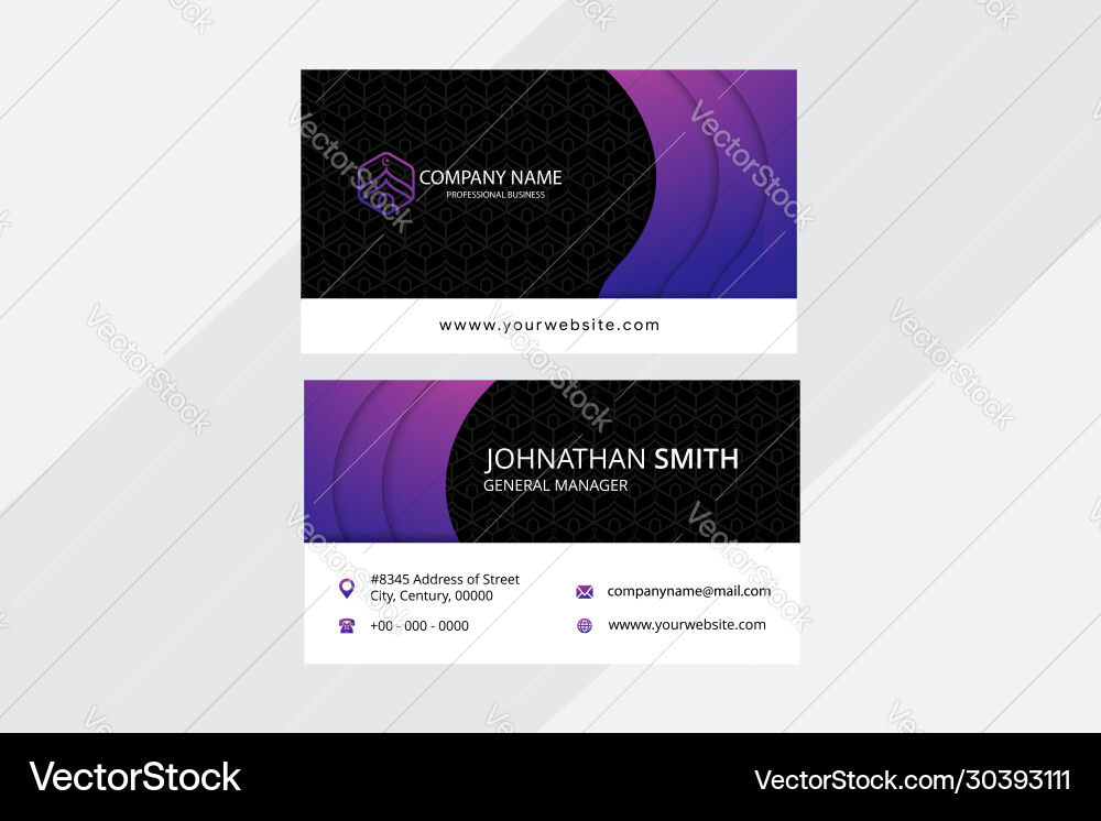 Business card use gradient purple color Royalty Free Vector