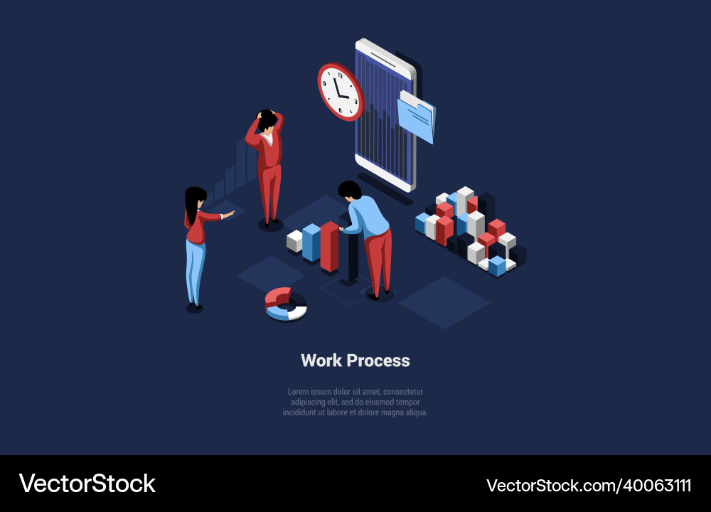 Conceptual design in cartoon 3d syle Royalty Free Vector