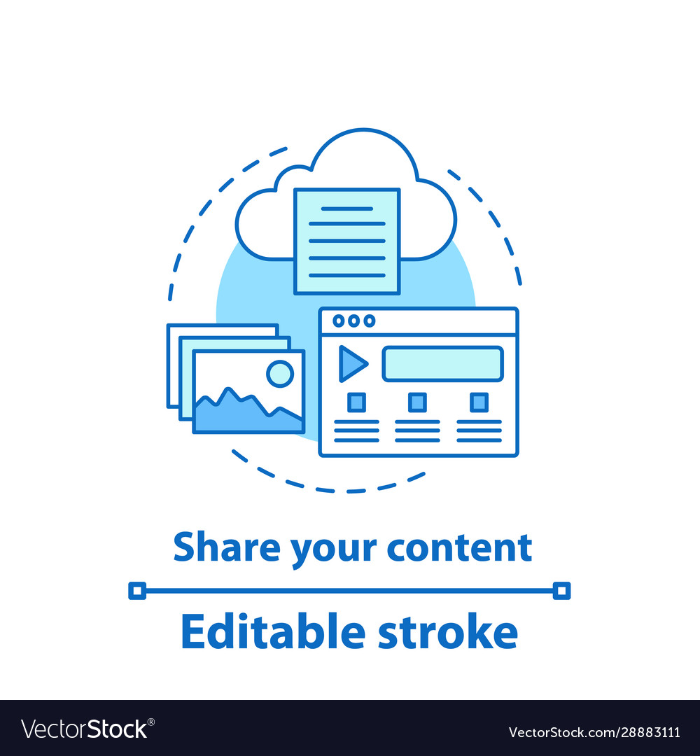 Content sharing concept icon Royalty Free Vector Image