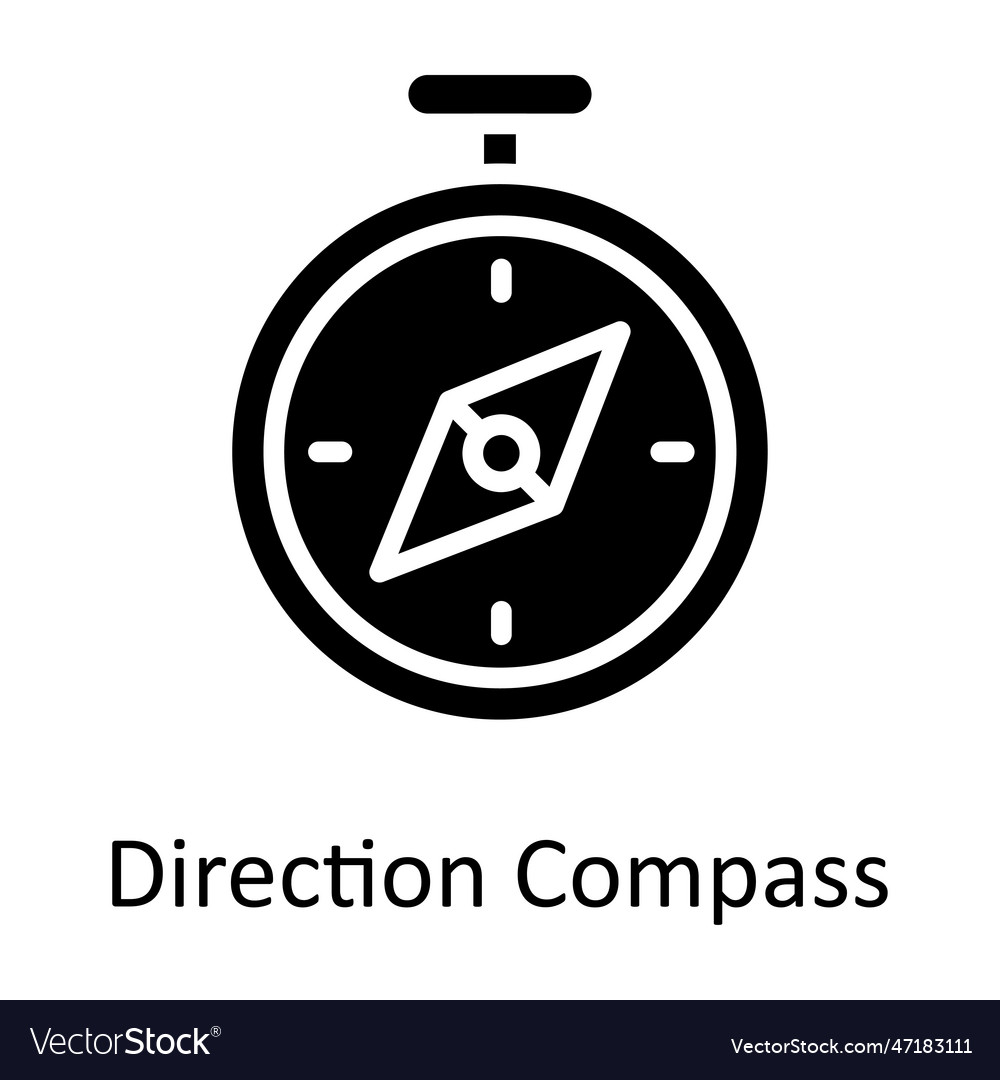 Direction compass solid icon design ill Royalty Free Vector