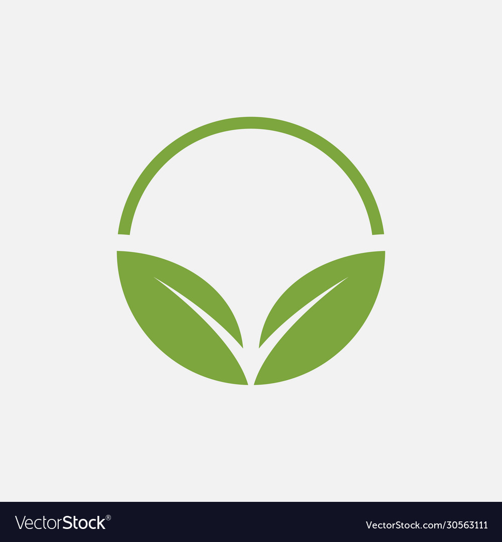 Flat circle leaves icons leaf Royalty Free Vector Image