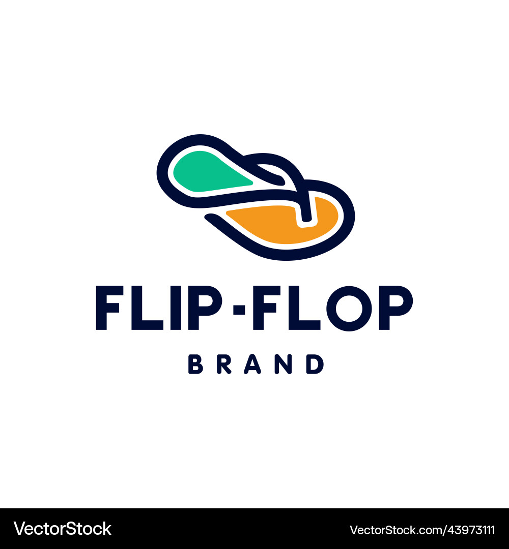 Flip flop sandal logo icon design modern Vector Image