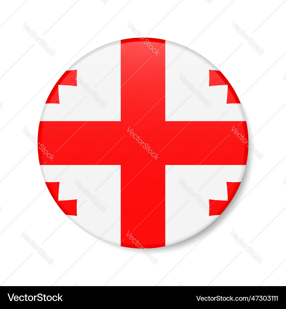 Georgia circle button icon georgian round badge Vector Image
