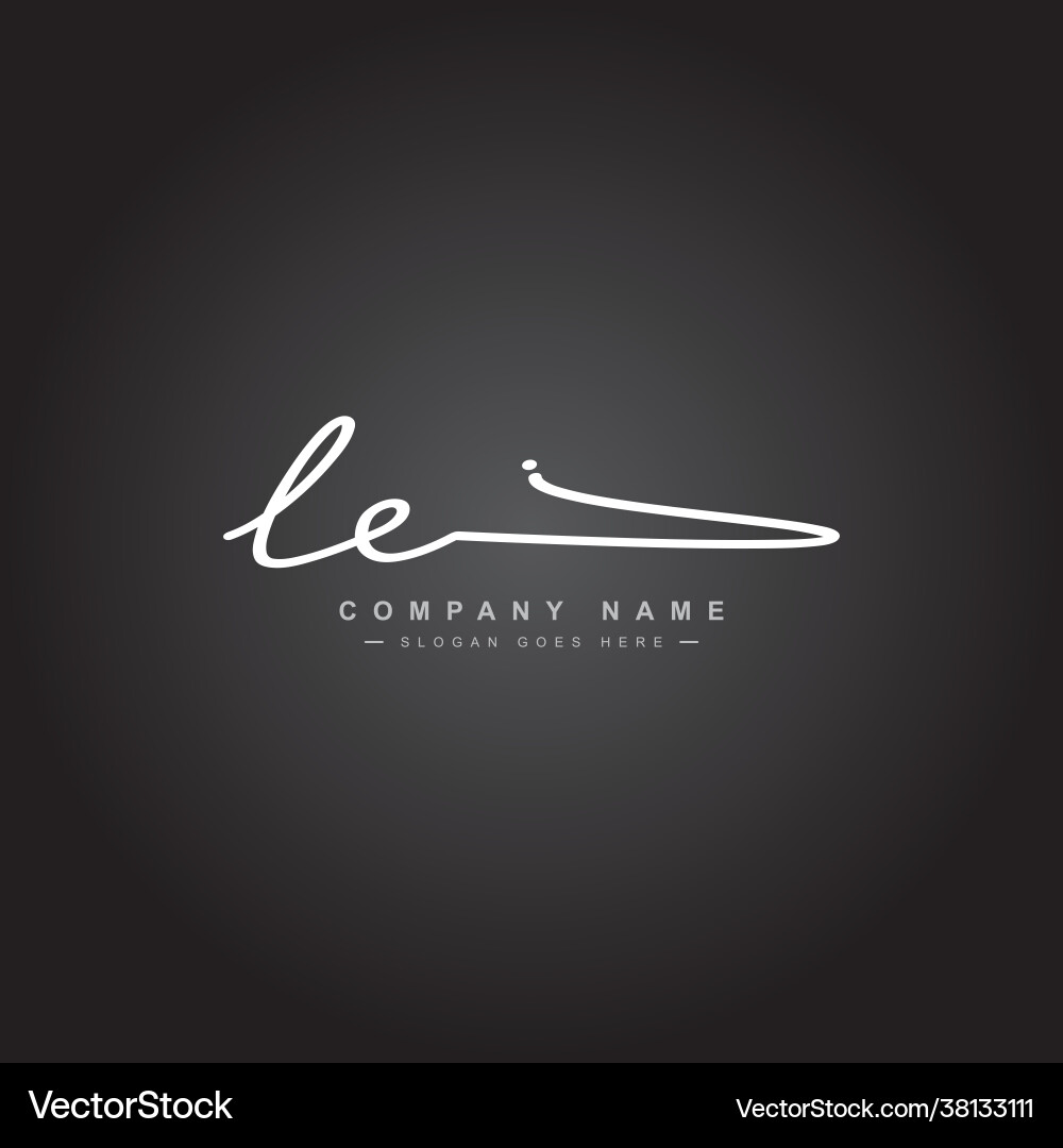 Initial letter le logo - handwritten signature Vector Image